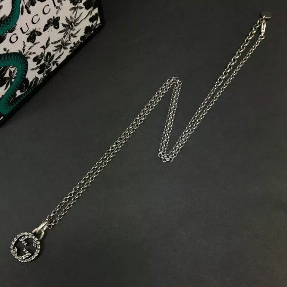 Gucci | Jewelry | Gucci Arabesque Interlocking G Silver 925 Pendant ...